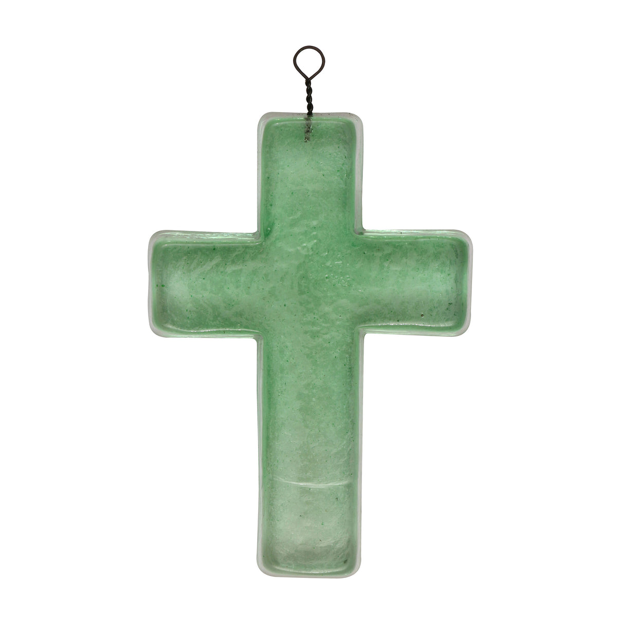 Recycled Glass Hanging Cross – Boxcar Woody Stockyards City